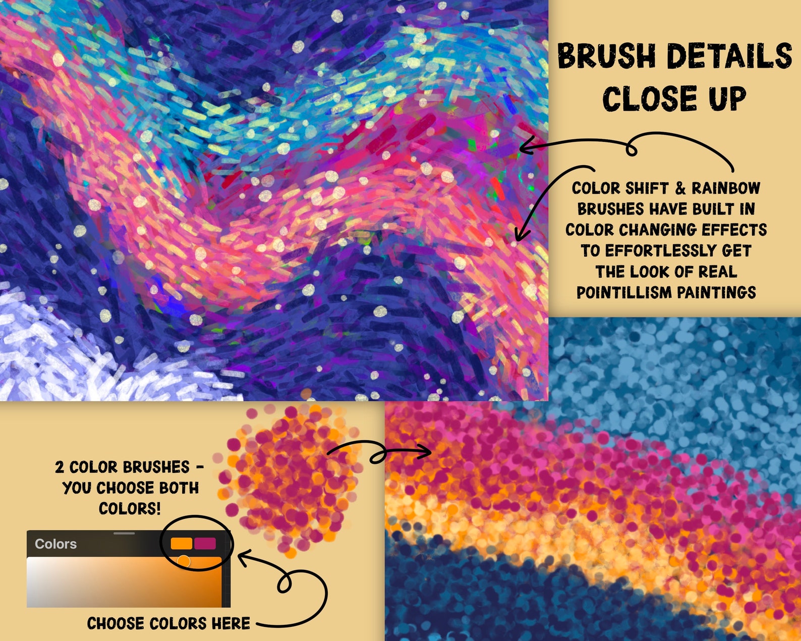 90+ Procreate Pointillism Brushes for Lettering & Illustration! Halftone, Shading, Stippling ...