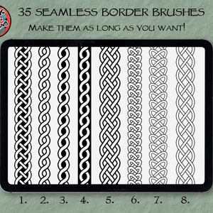 100 Procreate Celtic Knot Inspired Brushes and Stamps, Border Brush Set, Procreate Tattoo Brush ...