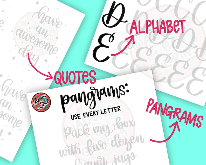 10 Procreate Brushes, 20 Lettering Practice Worksheets, Learn Brush ...