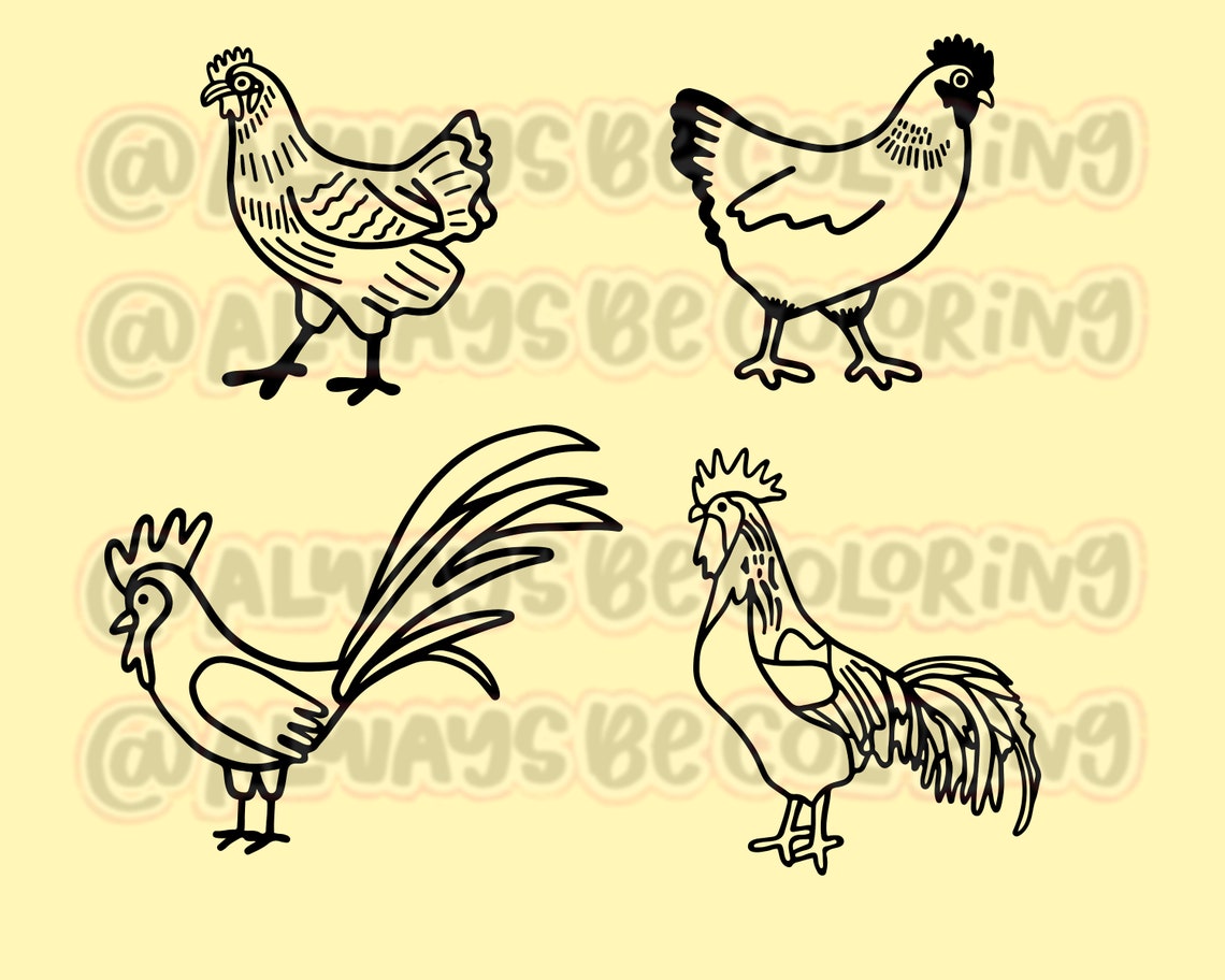 Cute Chicken SVG Set SVG File Bundle for Cricut or - Etsy