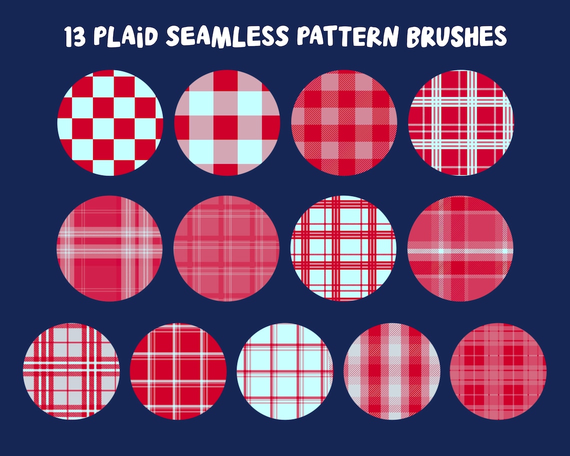25 Plaid Pattern Procreate Brushes! Fabrics Brushes, Texture Brushes ...