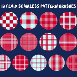 25 Plaid Pattern Procreate Brushes! Fabrics Brushes, Texture Brushes ...