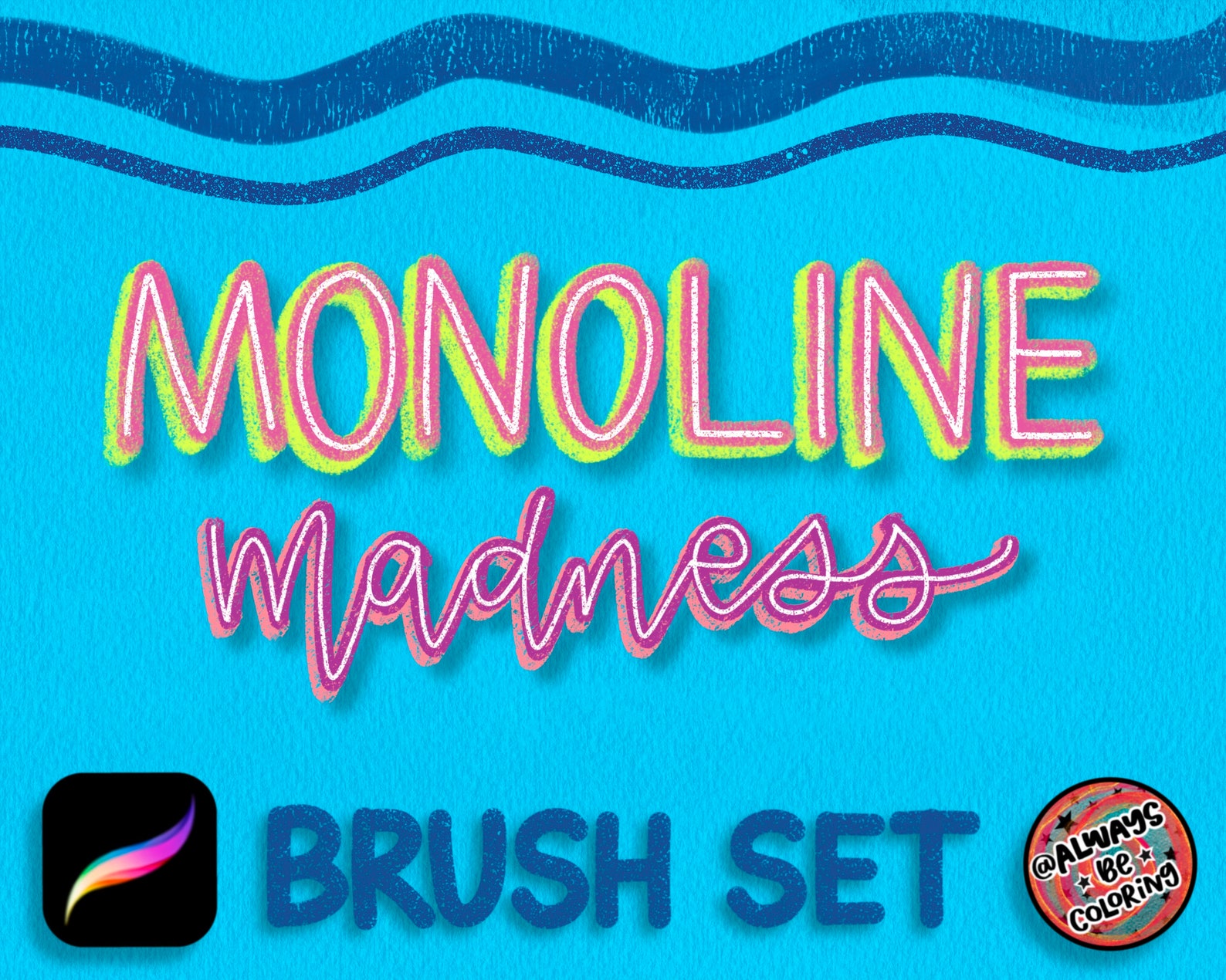 23 Procreate Texture Monoline Brushes Lettering Brushes - Etsy