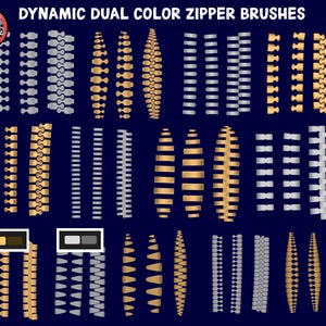 210 Procreate Zipper Brushes & Stamps, Dynamic Zipper Brushes ...