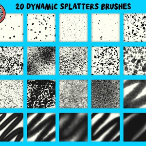 300 Realistic Procreate Paint Splatter Stamps, 20 Dynamic Splatter ...
