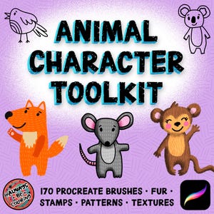 Procreate Animal Character Toolkit: 170 Brushes, Stamps & Patterns ...