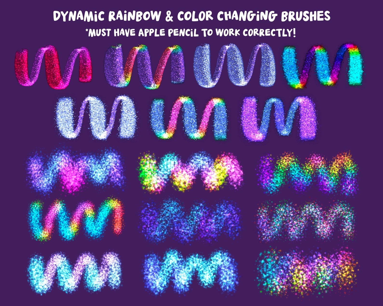 75 Realistic Glitter Procreate Brushes for Lettering, Illustration ...