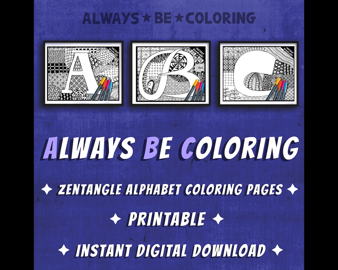 Printable ABC Coloring Book Pages for Adults and Children! Hand Drawn ...