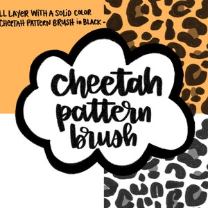 Leopard Print Procreate Lettering Brush and 2 Cheetah Pattern Brushes ...