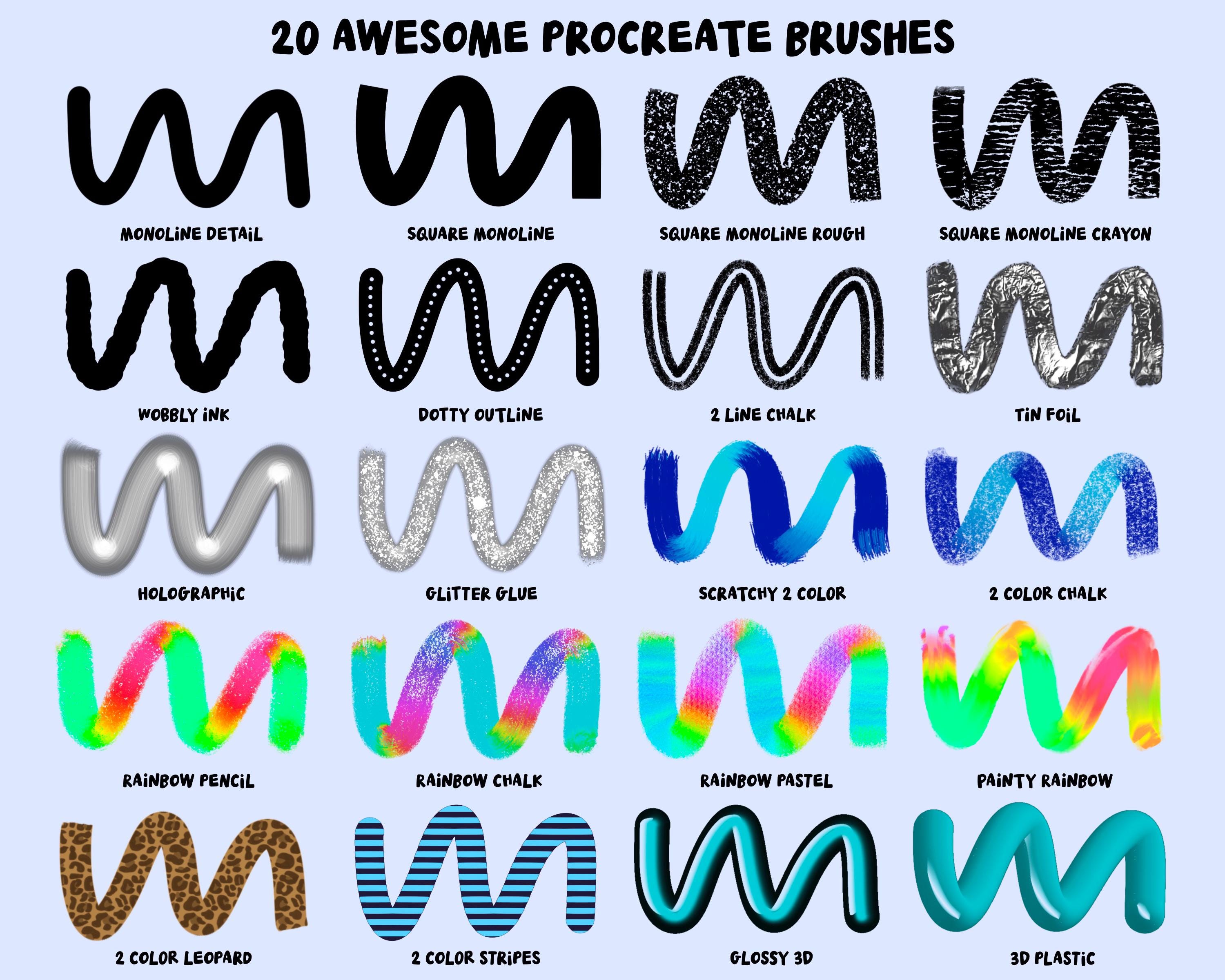 20 Procreate Brushes, 30 Handwriting Practice Worksheets, Learn ...