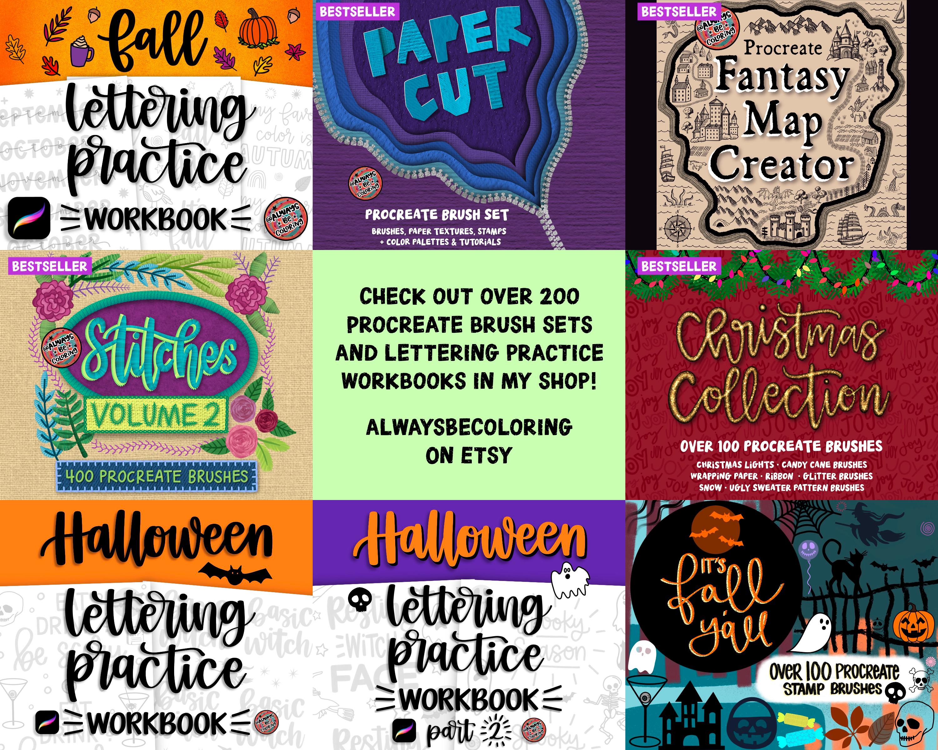 100 Hand Drawn Procreate Ghosts Stamp Brushes, Halloween Procreate ...