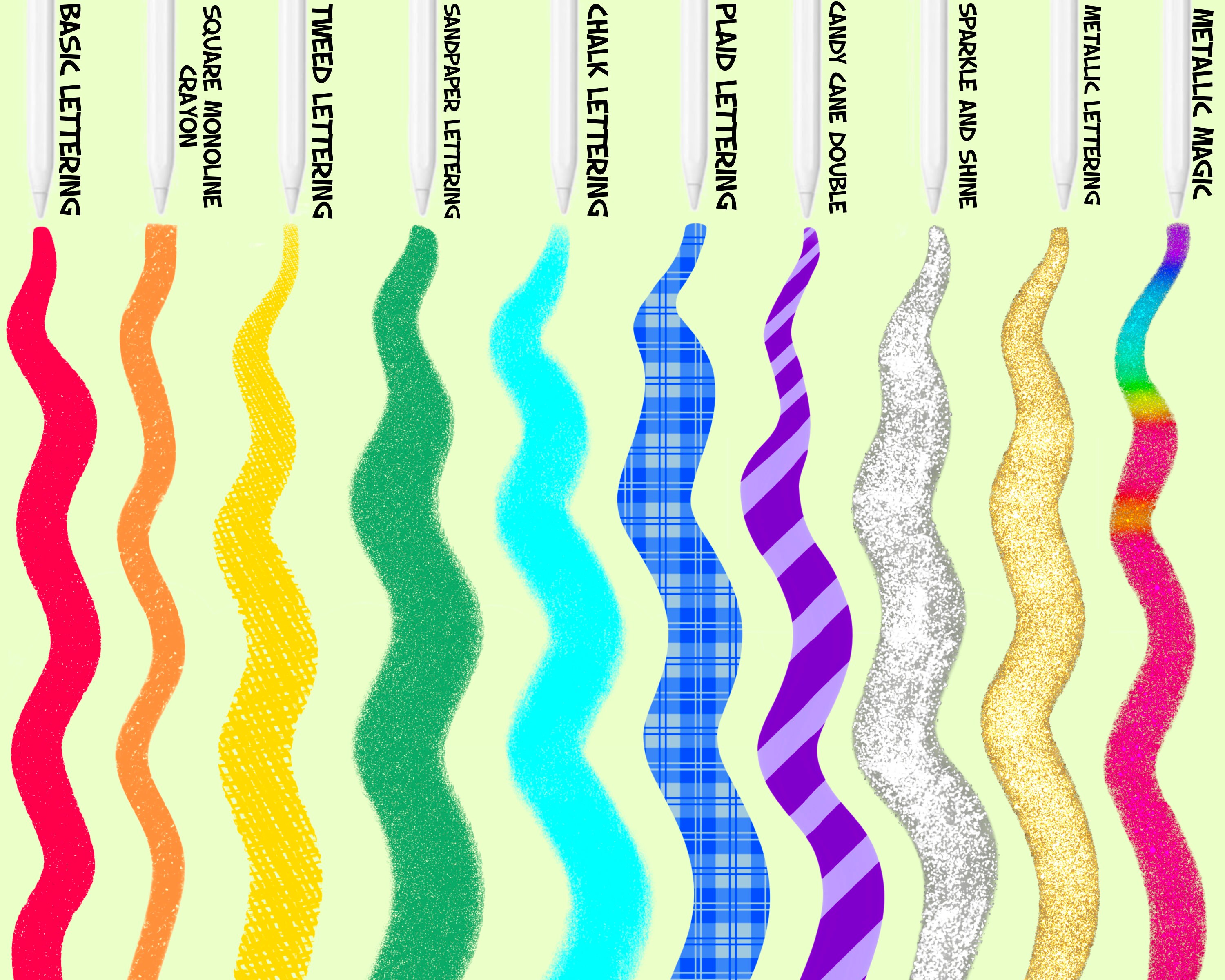 10 Procreate Brushes 10 Lettering Practice Worksheets Bullet | Etsy