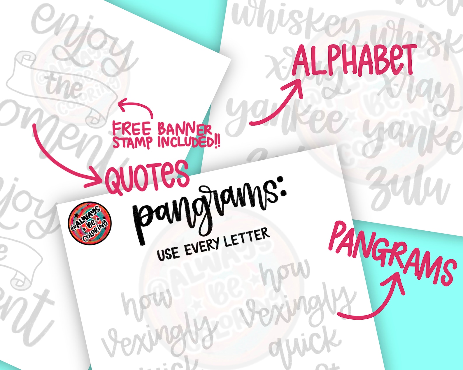 13 Procreate Brushes, 15 Lettering Practice Worksheets, Learn Bouncy ...