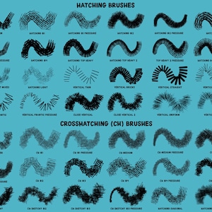140+ Procreate Brushes for Lettering & Illustrations, Crosshatching ...