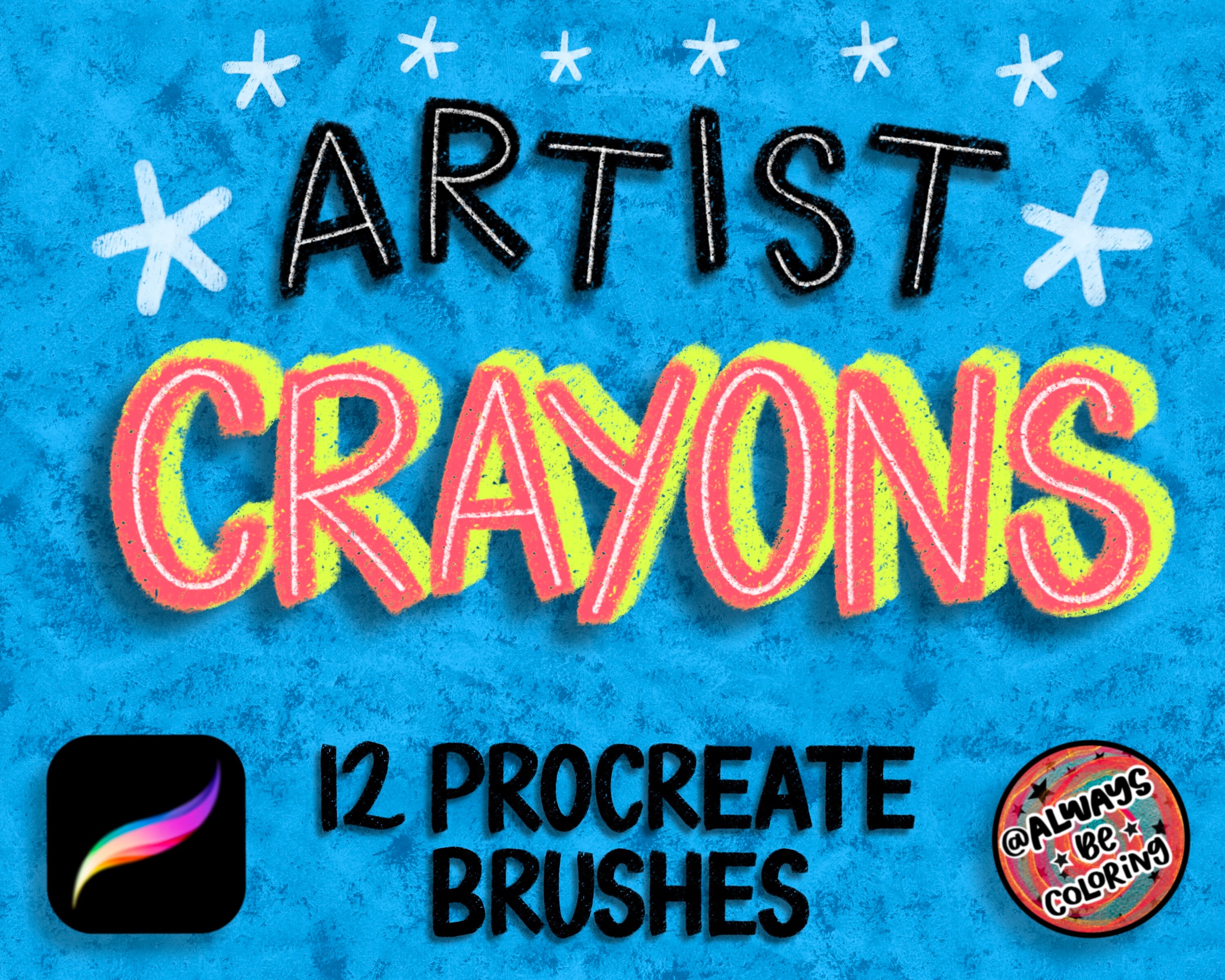 12 Procreate Crayon Brushes Lettering Brushes Texture | Etsy