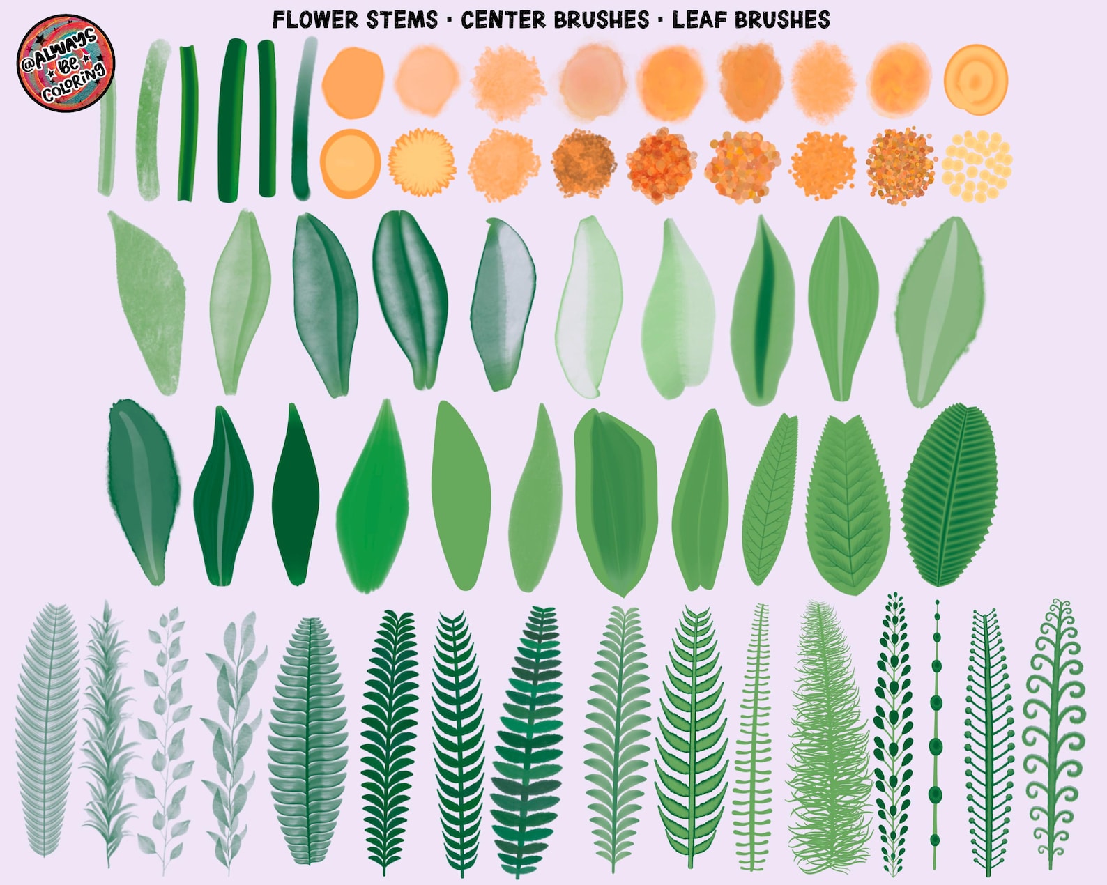 Procreate Watercolor Flower Brush Kit! 325+ Procreate Brushes & Stamps ...