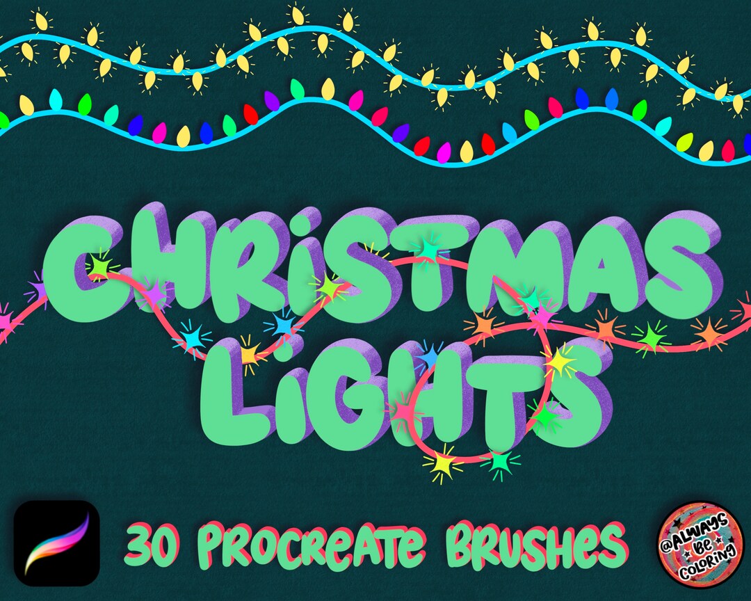 30 Multicolored Christmas Lights Procreate Brushes Procreate - Etsy