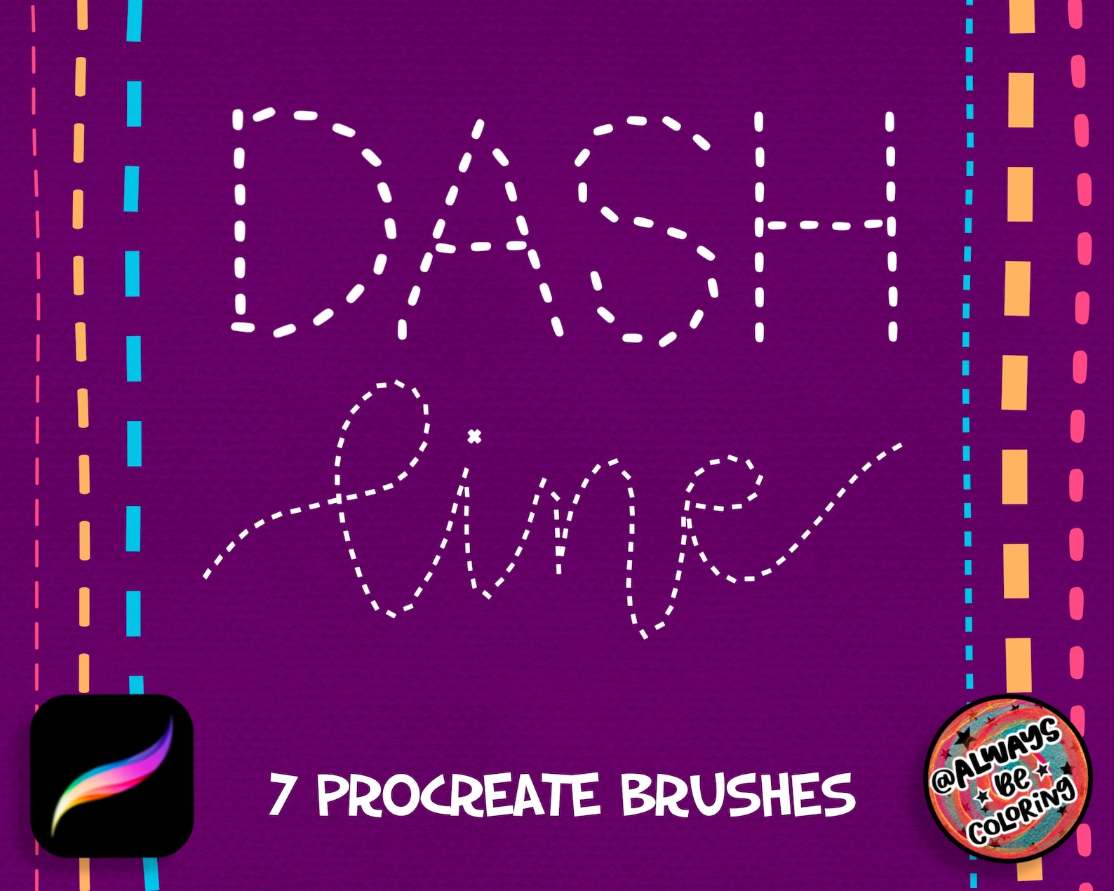 7 Procreate Dash Line Brushes Procreate Border Brushes | Etsy