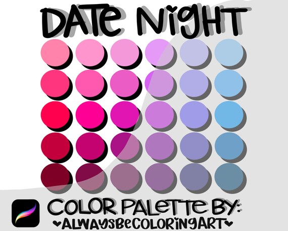 INSTANT DOWNLOAD Custom Date Night Palette & PDF Color | Etsy