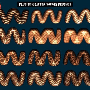 80 Glitter and Metallic Animal Print Procreate Brushes! Lettering ...