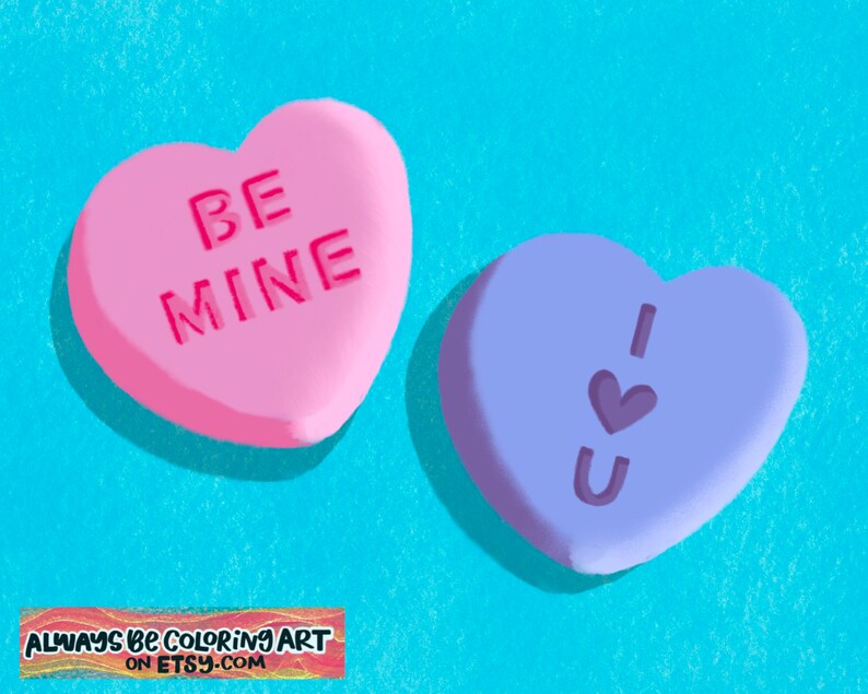 INSTANT DOWNLOAD Custom Pastel Candy Hearts Color Palette & | Etsy