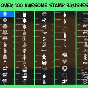 Over 100 Procreate Stamp Brushes With Abstract Shapes and Cute Winter ...