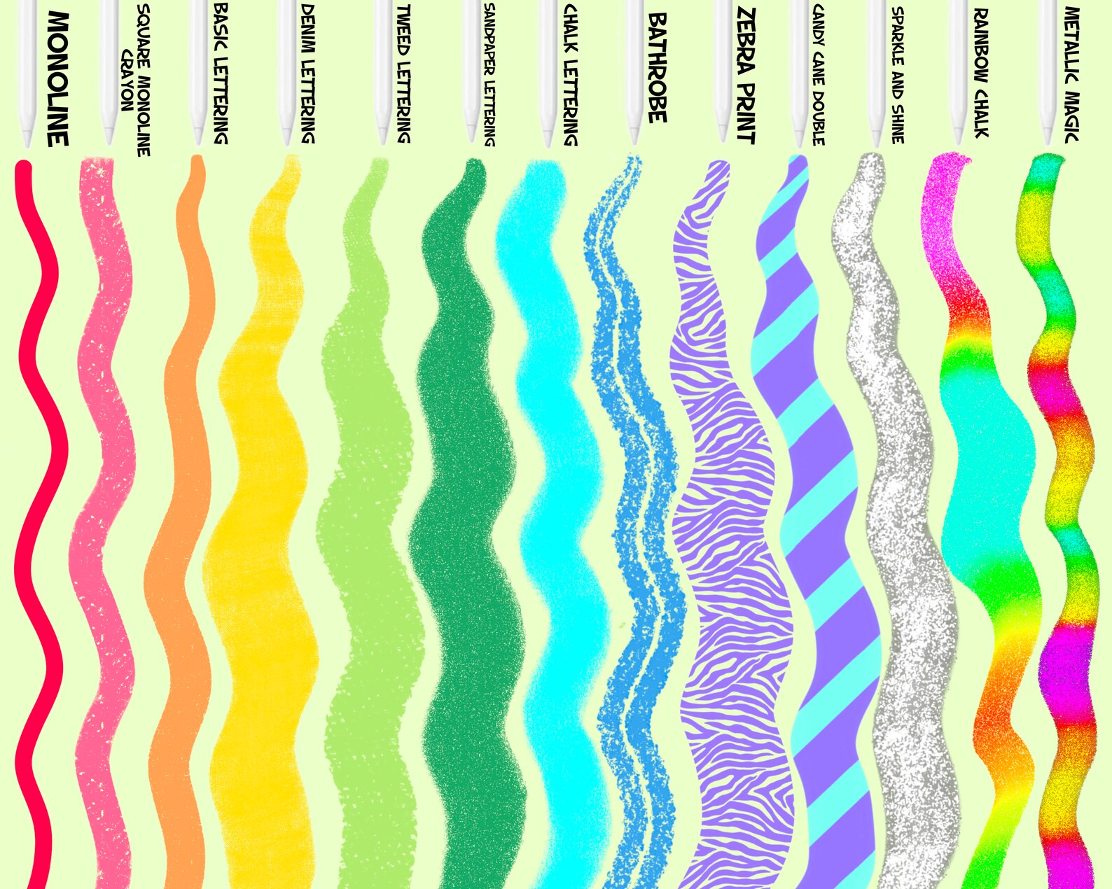 13 Procreate Brushes 15 Lettering Practice Worksheets Learn - Etsy