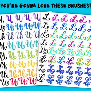 Fancy Monogram Lettering Practice Workbook 20 Procreate Brushes, 29 ...