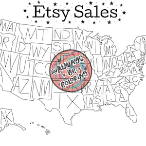 3 Etsy Sales Maps With Bonus Procreate Color Palette! 2 Procreate US ...