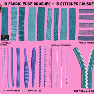 210 Procreate Zipper Brushes & Stamps, Dynamic Zipper Brushes ...