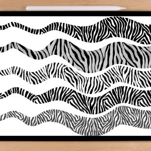 6 Zebra Print Procreate Lettering Brushes! Animal Print Brushes ...