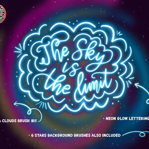 210 Procreate Cosmic Stamps and Dynamic Brushes, Neon & Glitter Brushes ...