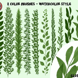 100 Procreate Leaves and Greenery Brushes! Realistic Foliage Brushes ...
