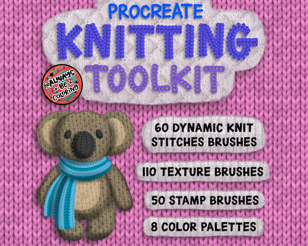 238 Procreate Knitting Brushes, Fabric Seamless Texture Brushes, Clothing Fashion Procreate ...