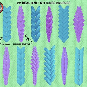 165 Procreate Knit Stitching Brushes, Fabric Seamless Texture Brushes ...