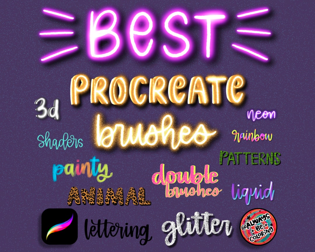 88 Of The Best Procreate Brushes From 25 Brush Sets Lettering Glitter