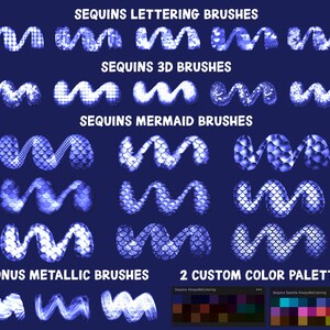 140 Realistic Sequins and Glitter Procreate Brushes for Lettering, Illustration, 2 Procreate ...