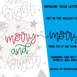 7 Procreate Brushes & 10 Lettering Practice Worksheets, Christmas ...