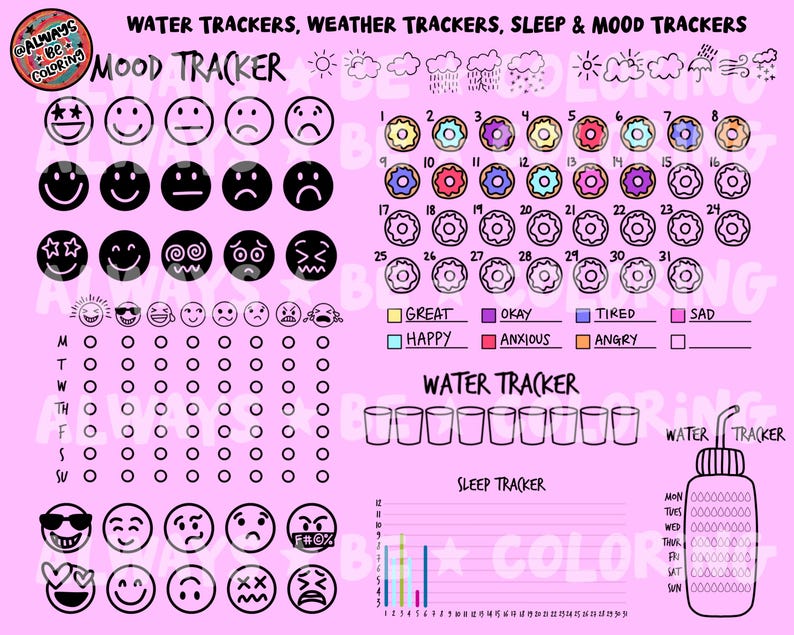 220 Procreate Tracker Stamps for Digital Planners and Journals ...