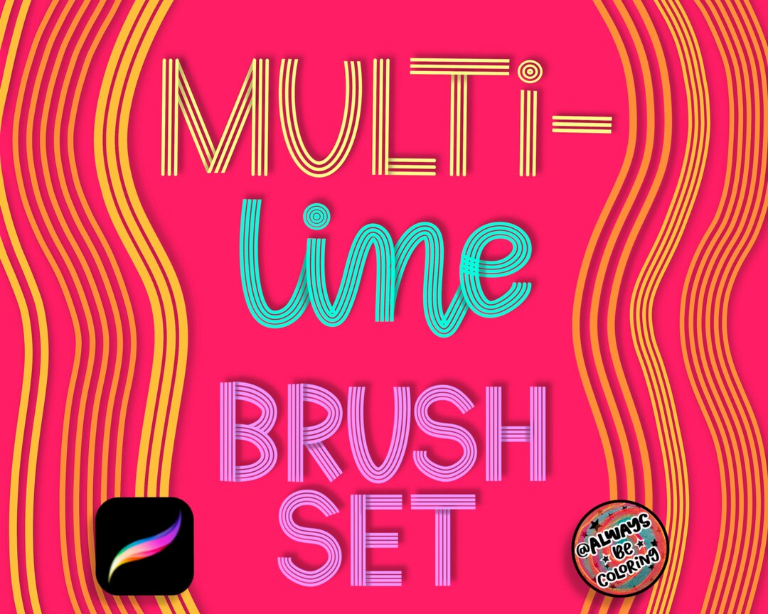12 Procreate Multi-line Brushes, Lettering Brushes, 2 to 6 Lined ...