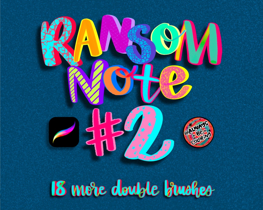 Ransom Note #2! 18 More Unique Double Procreate Brushes, Choose Both ...