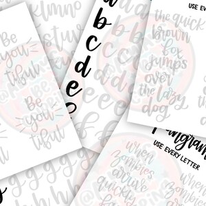 10 Procreate Brushes, 15 Lettering Practice Worksheets, Learn Bouncy ...