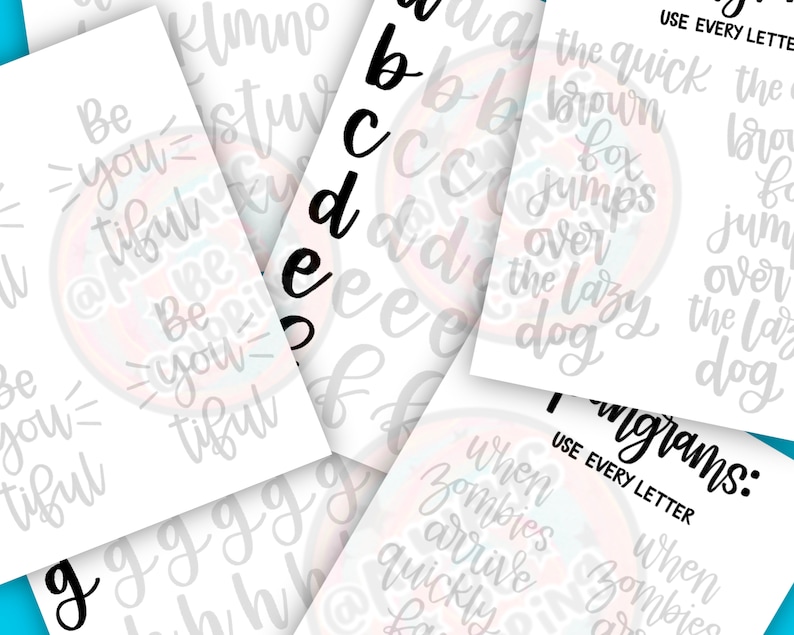 10 Procreate Brushes 15 Lettering Practice Worksheets Learn - Etsy