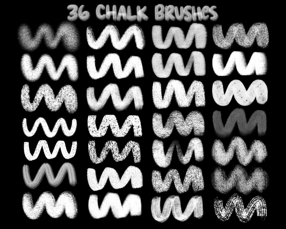 Procreate Chalk Super Set 150 Brushes Chalk Brushes | Etsy