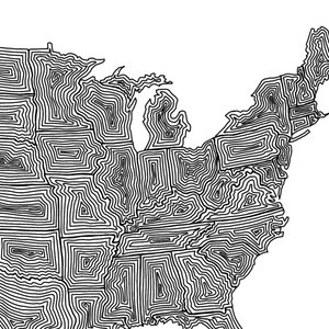 State Lines, USA Wall Art, Printable Digital Download, Line Art, Home ...