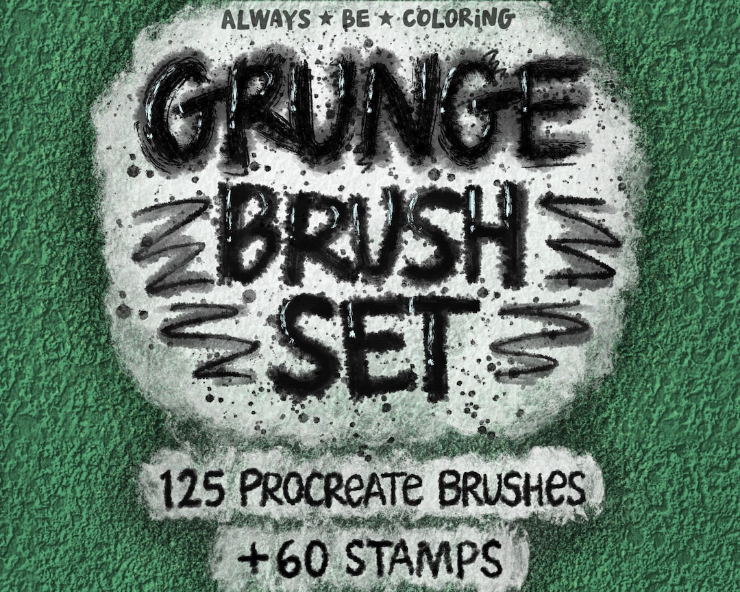 Procreate Grunge Brushes 185 Procreate Brushes and Stamps! Textures ...