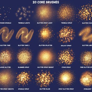 100 Procreate Glitter Spray Paint Brushes, Rainbow and Color Changing ...