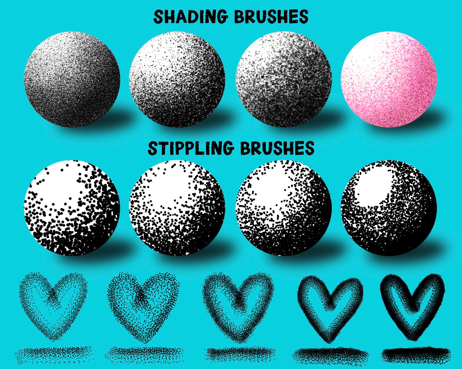 90+ Procreate Pointillism Brushes for Lettering & Illustration! Halftone, Shading, Stippling ...