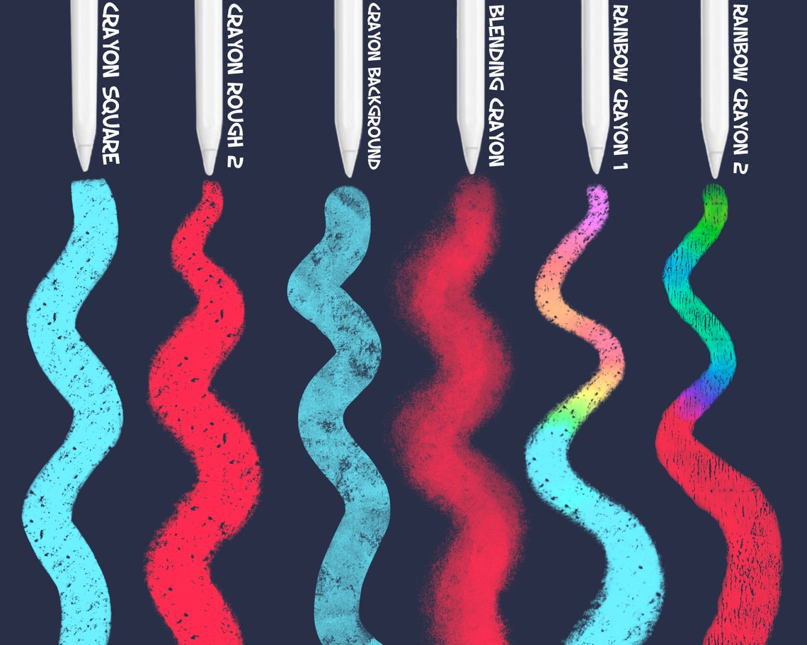 12 Procreate Crayon Brushes Lettering Brushes Texture | Etsy