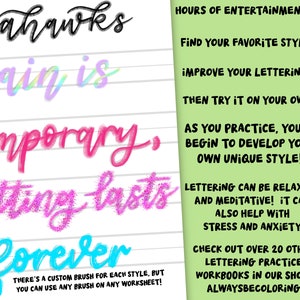 12 Procreate Brushes, 40 Lettering Practice Worksheets, Find Your Style ...